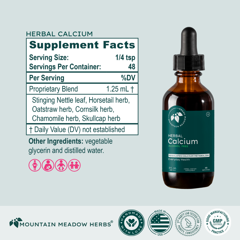 Herbal Calcium 2 oz Liquid Drops | Mountain Meadow Herbs