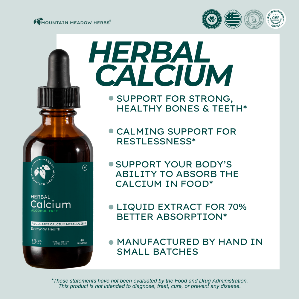 Herbal Calcium 2 oz Liquid Drops | Mountain Meadow Herbs